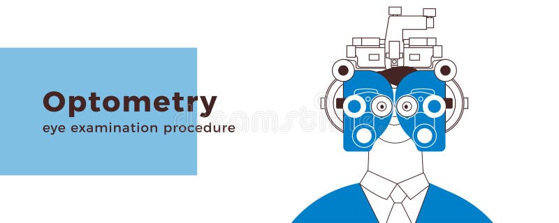Optometry. Eye Test and Prescription Glasses. Male Perform Eye Test ...