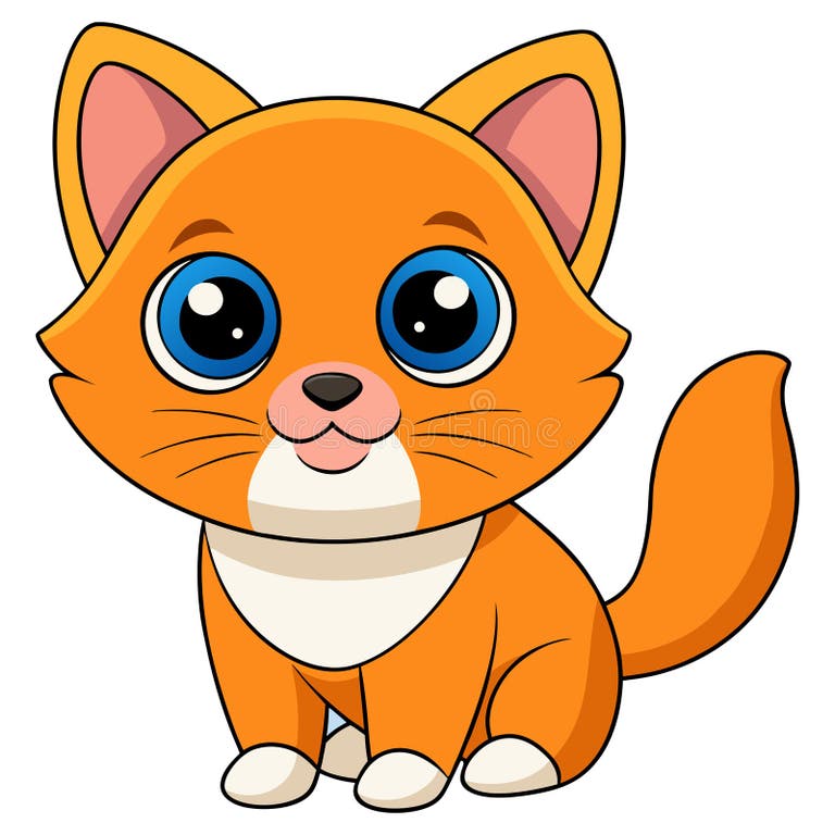 Baby Cat Icon and Vector Art Illustration Graphics Design. Stock Vector ...