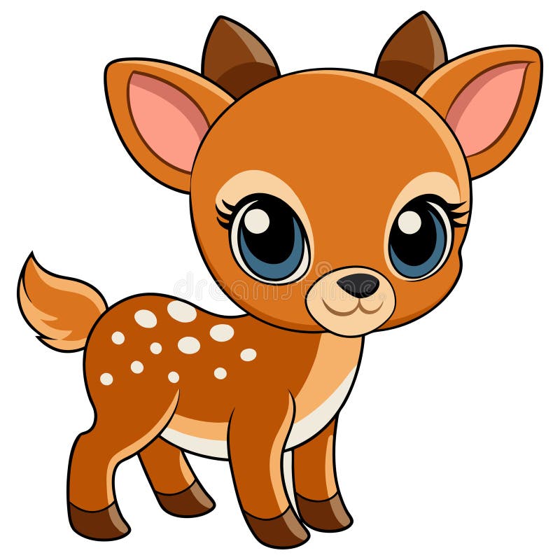 Cute Baby Deer Vector Art Illustration Design and Baby Deer Graphics ...