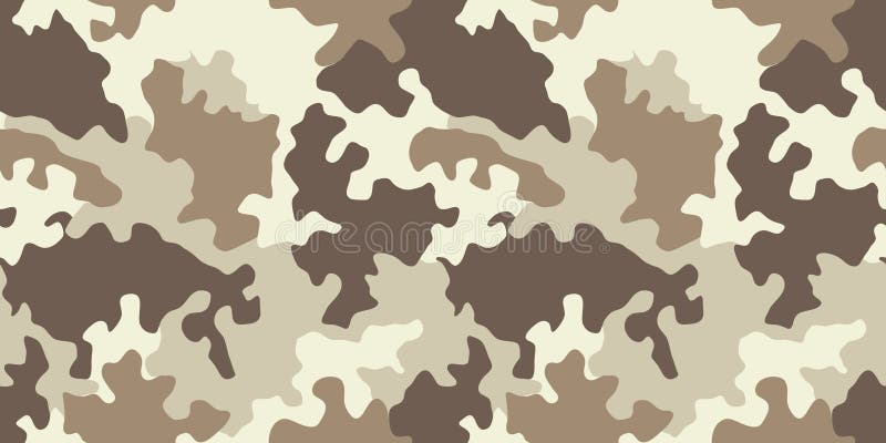 Brown Camouflage Seamless Pattern. Modern Military Camo Texture. Desert ...