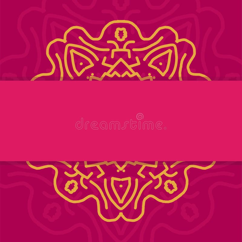Deep Red Hindu Wedding Invitation Card Design with Golden Mandala and ...