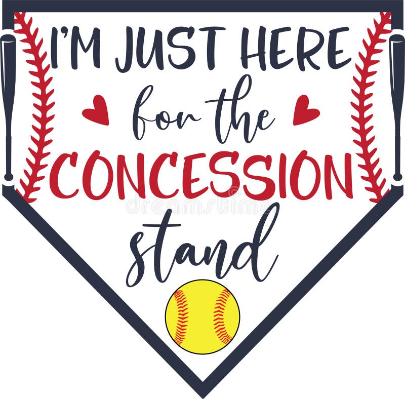 I M Just Here for the Concession Stand, Softball Silhouette, Baseball ...