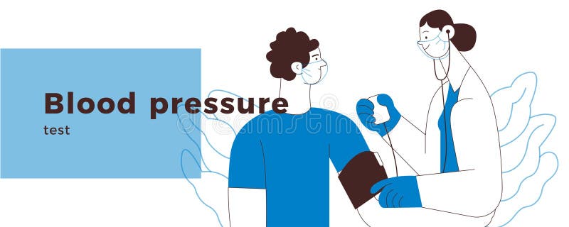 Female Doctor and Male Patient with Blood Pressure Measurement Machine ...
