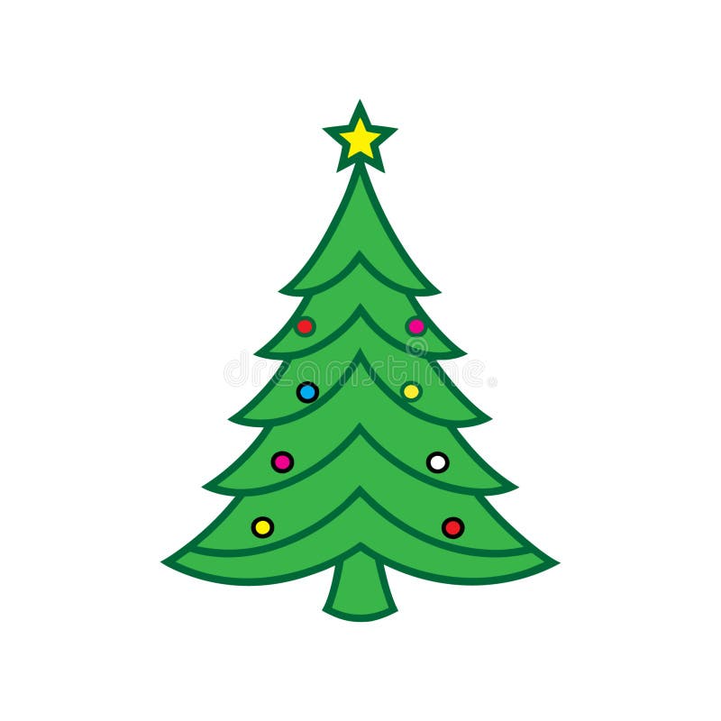 Festive Christmas Tree Icon Vector Design Stock Illustration ...