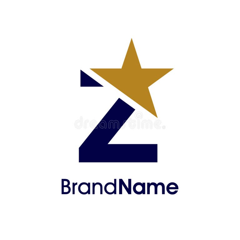 Simple and Minimalist Initial Z Star Logo Stock Vector - Illustration ...