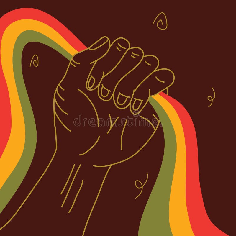 Black History Month Banner Flat Design with Fist. Campaign Against ...