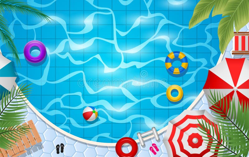Swimming Pool Top View Background. Stock Illustration - Illustration of ...