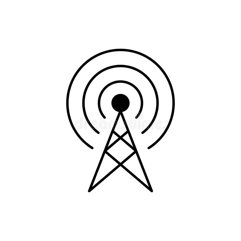 Broadcast, Transmitter Antenna Icon for Web and Mobile. Stock Vector ...