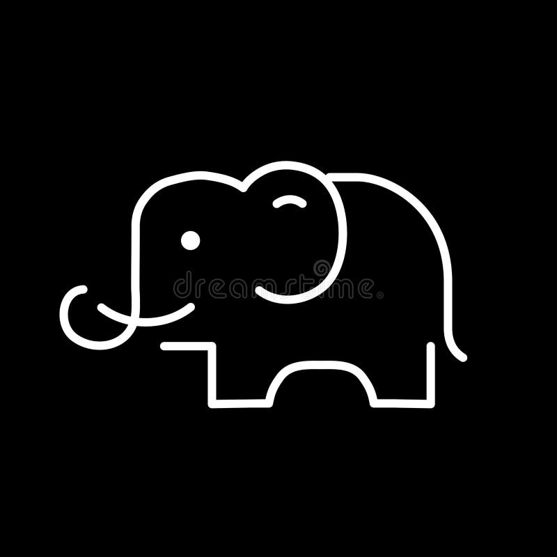 Simple and Minimal Elephant Line Art Logo Illustration. Modern Vector ...