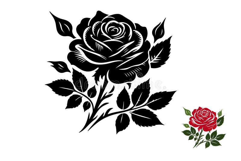 Rose Silhouette Vector Illustration for T-Shirts, Hoodies, Pillow ...
