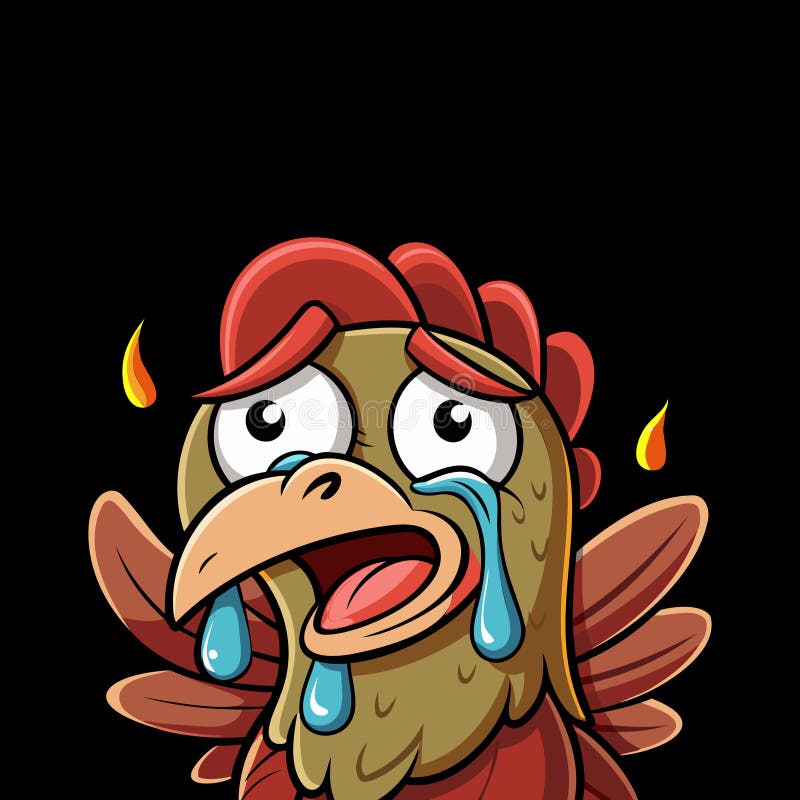 Cartoon Crying Chicken Character Illustration - Emotional Bird Clipart ...