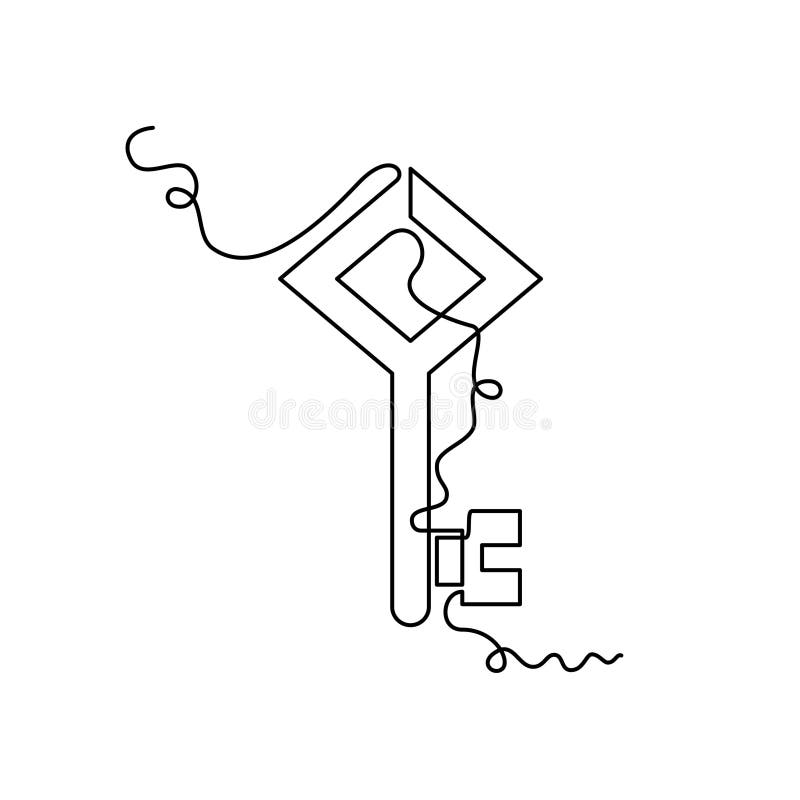 Key Line Icon. Continuous Line Style Stock Vector - Illustration of ...