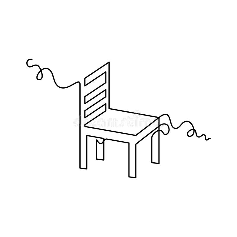 Chair Line Icon. Continuous Line Style Stock Vector - Illustration of ...