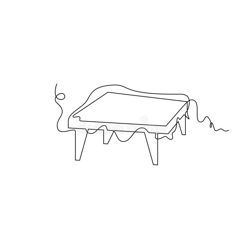 Table Line Icon. Continuous Line Style Stock Vector - Illustration of ...