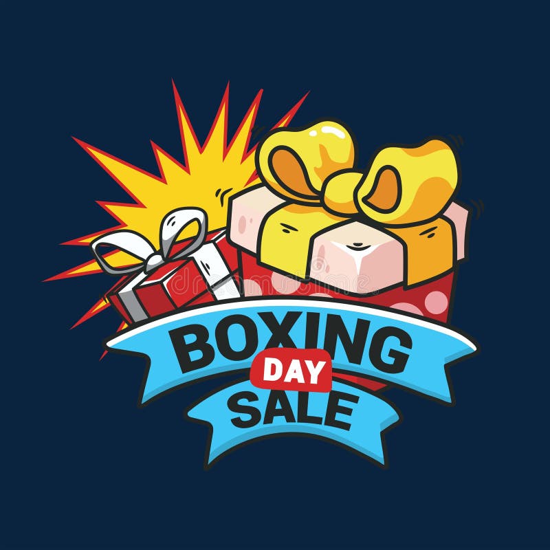 Boxing Day Sale. Vector Illustration of Boxing Day Sale with Gift Boxes ...