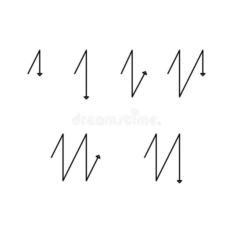 Collection of Zig Zag Arrow Symbol Stock Vector - Illustration of ...