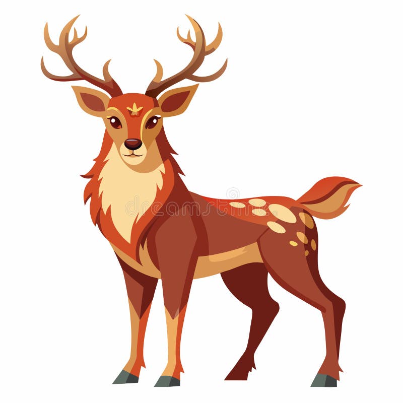 Print Handsome Deer Clipart Vector Illustration of Elegant Wildlife ...