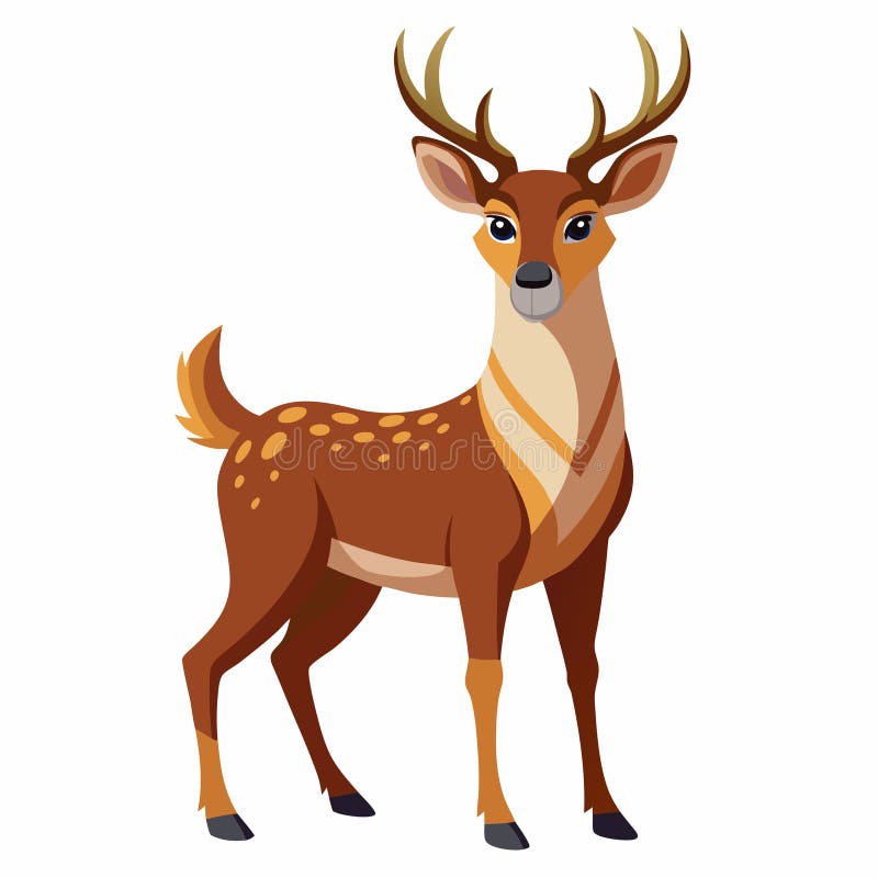 Print Handsome Deer Clipart Vector Illustration of Elegant Wildlife ...