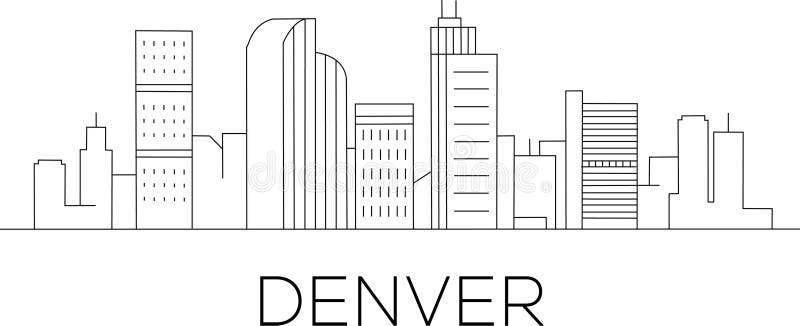 Denver City Line Draw Free Vector Stock Illustration - Illustration of ...