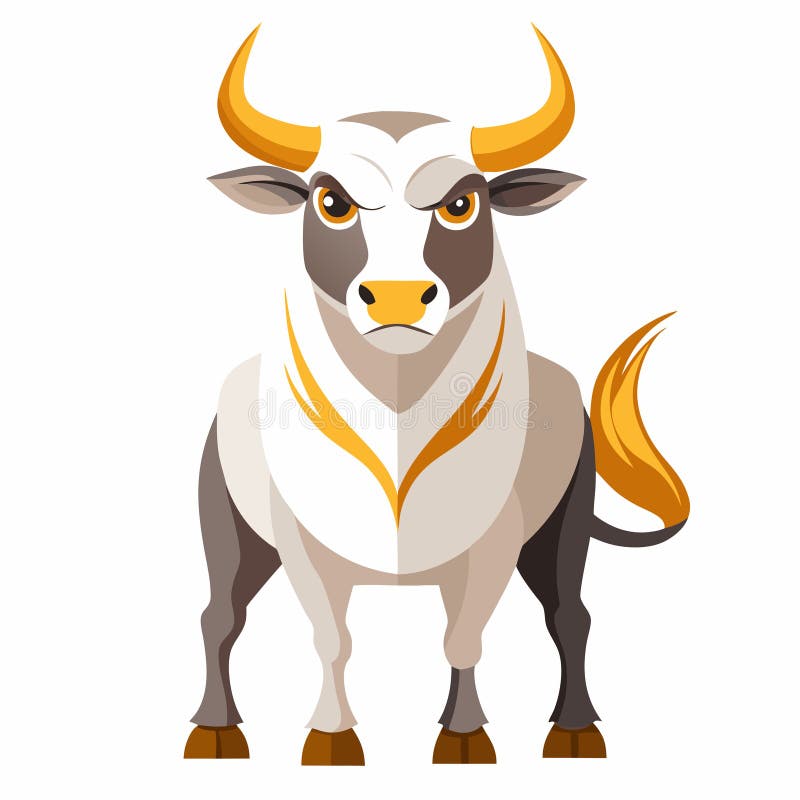 Print Handsome Bull Clipart Vector Illustration in Detailed Style for ...