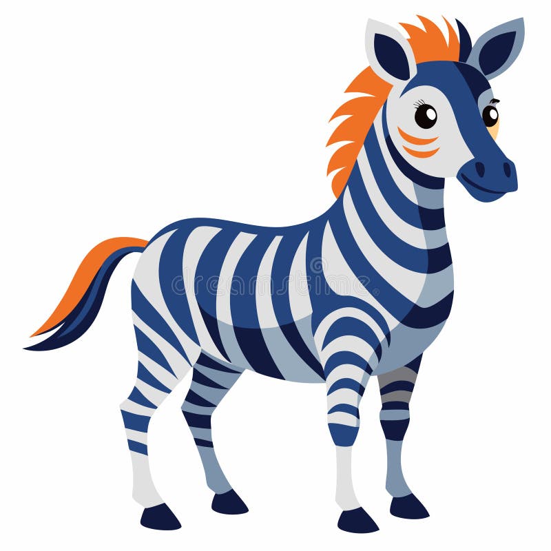 Print Handsome Zebra Clipart Vector Illustration of a Stylish and ...