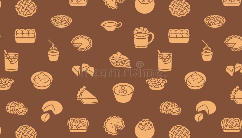 A Seamless Pattern of Thanksgiving Dinner Elements Stock Vector ...