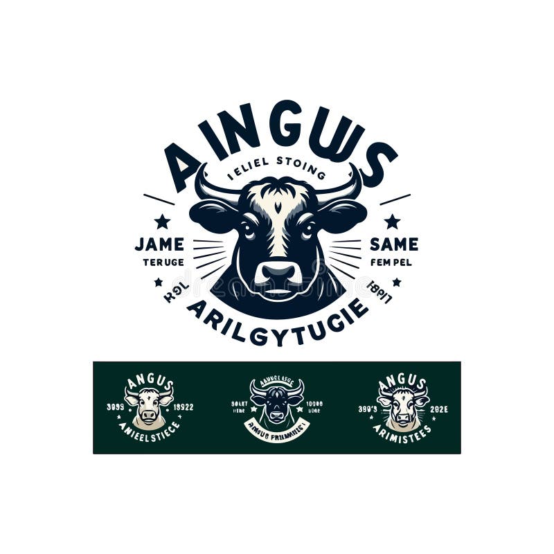 Sample Angus Cow Logo Vector Image. Stock Vector - Illustration of ...