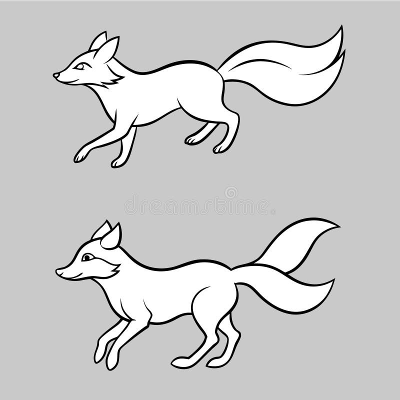 A running fox vector stock vector. Illustration of manipulated - 336249943