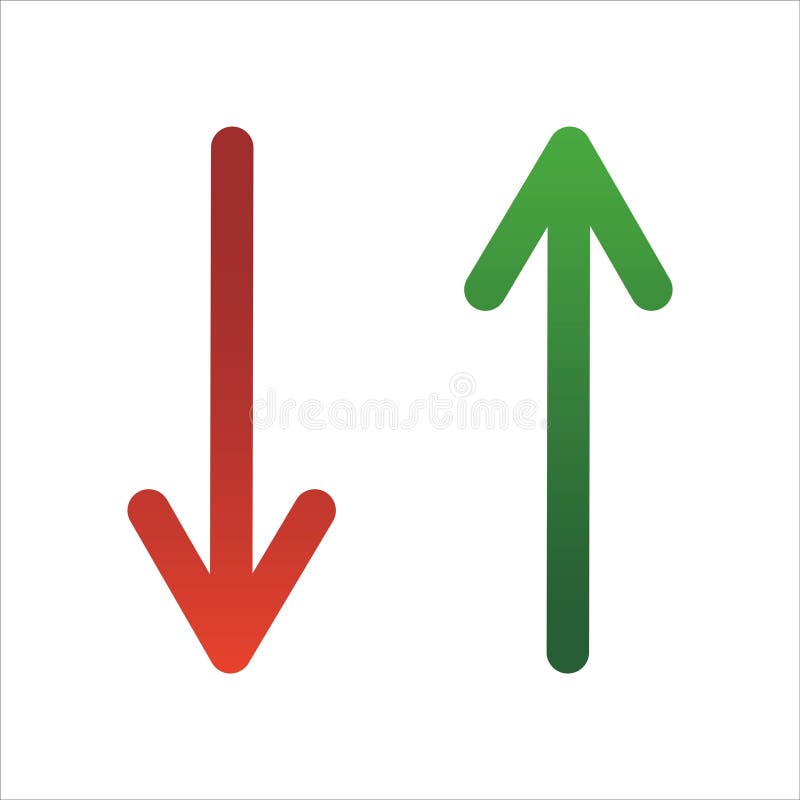 Up and Down Sign with Green and Red Arrows Vector Illustration. Concept ...