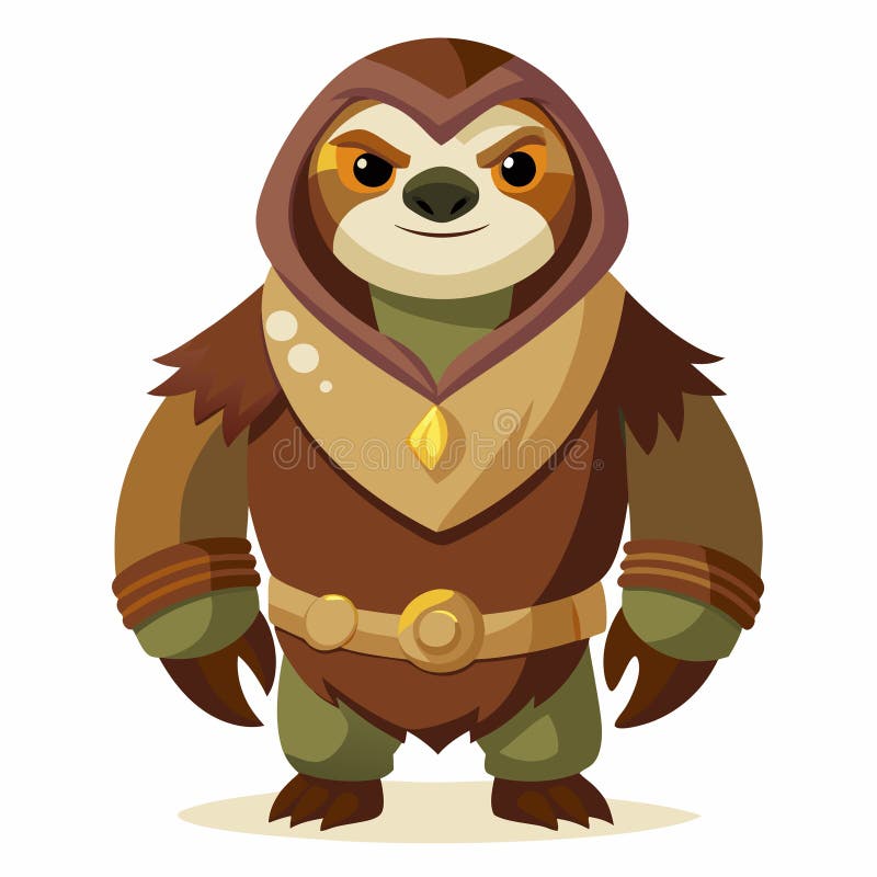Print Handsome Sloth Clipart Vector Illustration Featuring Adorable and ...