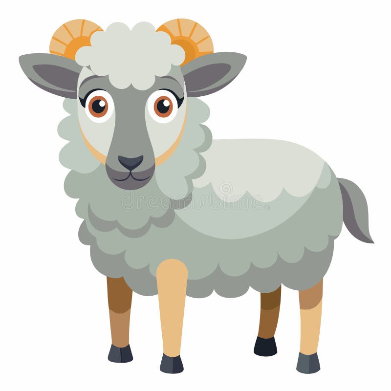 Print Handsome Sheep Clipart Vector Illustration Featuring Detailed and ...