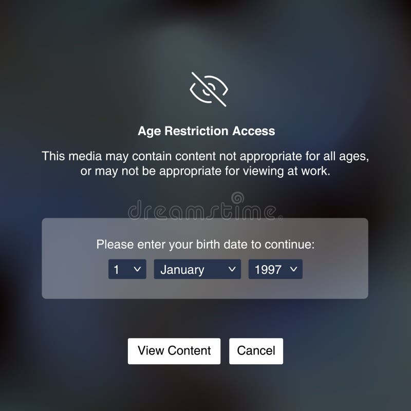 Age Restriction Access Blurred Screen Template Stock Vector ...