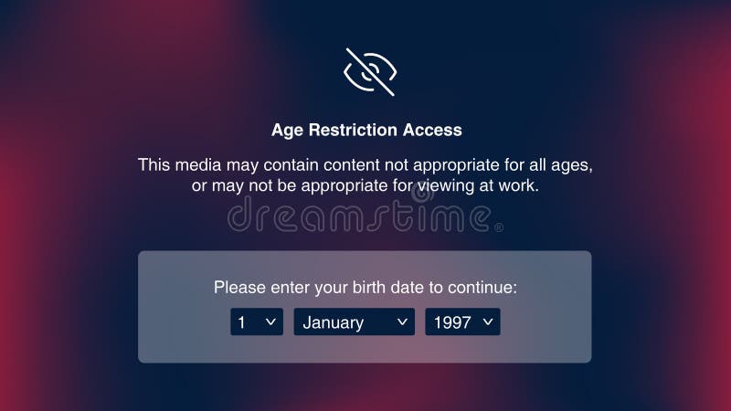 Age Restriction Access Blurred Screen Template Stock Illustration ...