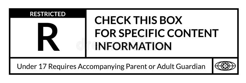 R Restricted Film Rating System Label Stock Vector - Illustration of ...