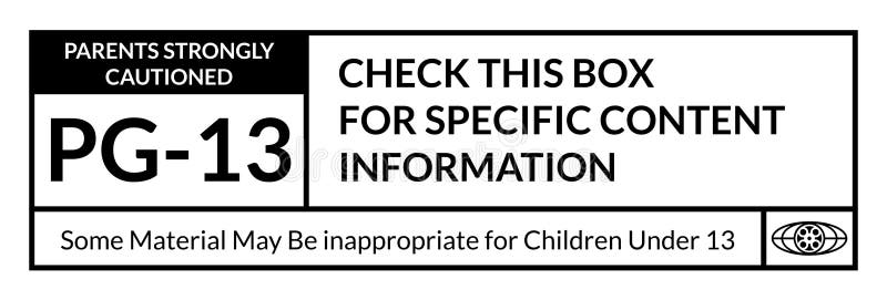 PG-13 Film Rating System Label Stock Vector - Illustration of safe ...