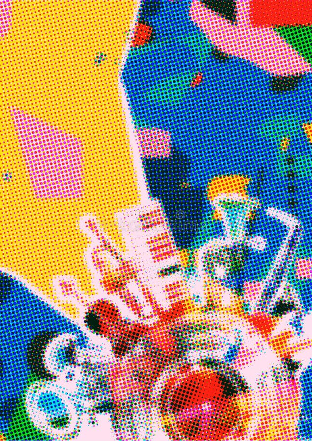 Music Background with Colorful Music Instruments and Vinyl Record Disc ...