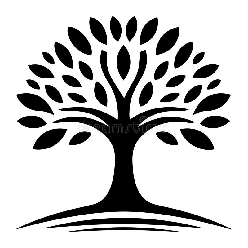 Simple Tree Icon Silhouette Black Vector Stock Illustration ...