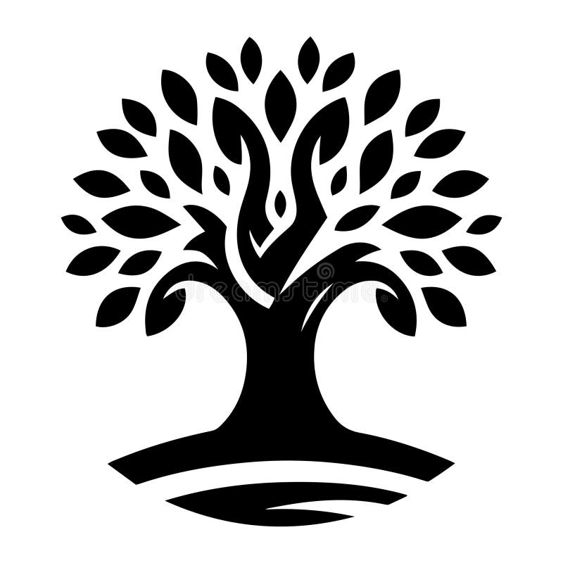 Simple Tree Icon Silhouette Black Vector Stock Illustration ...