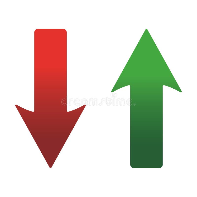 Up and Down Sign with Green and Red Arrows Vector Illustration. Concept ...