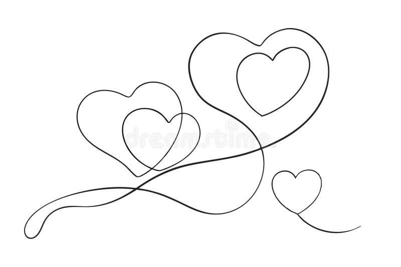 Line Art Heart with Arrow Icon Doodle Style Vector Illustration Stock ...