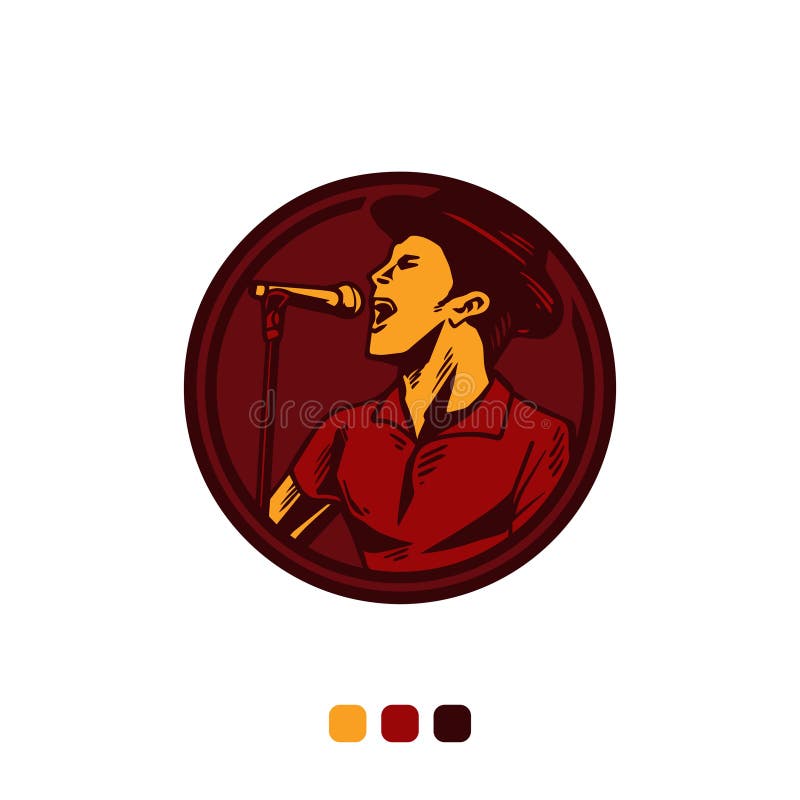 Illustration of the Legendary Singer Logo Stock Vector - Illustration ...