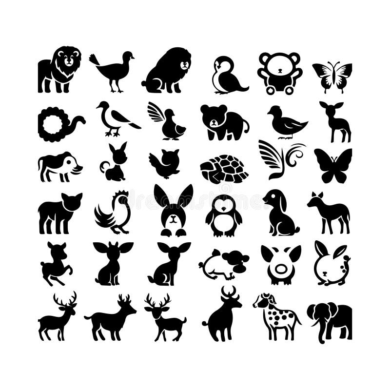 Simple Animals Icon Logo Vector Art Stock Vector - Illustration of ...