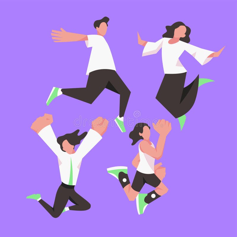 Flat Illustration of a Person Jumping Stock Vector - Illustration of ...