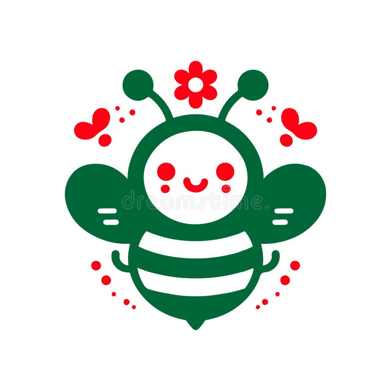 Whimsical Cute Bee Icon Vector Design Stock Vector - Illustration of ...