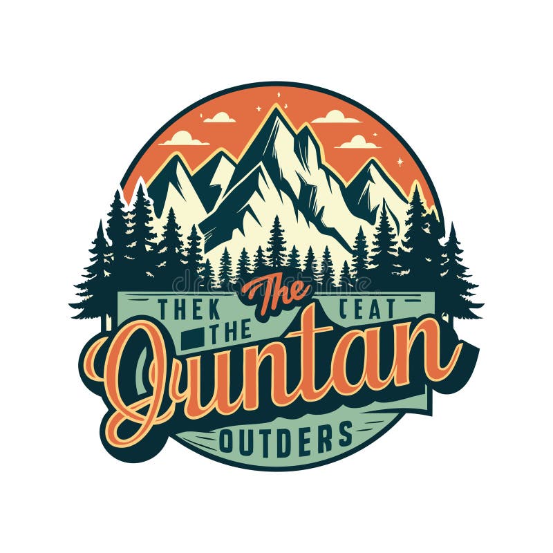 Typography-text-print-for-mountain. Stock Illustration - Illustration ...