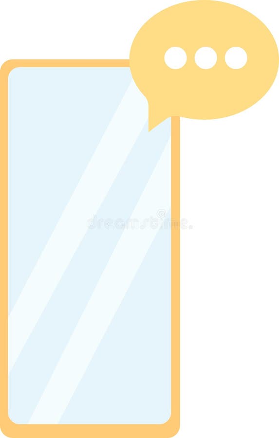 Smartphone with Message Bubble in Cartoon Style. Stock Vector ...