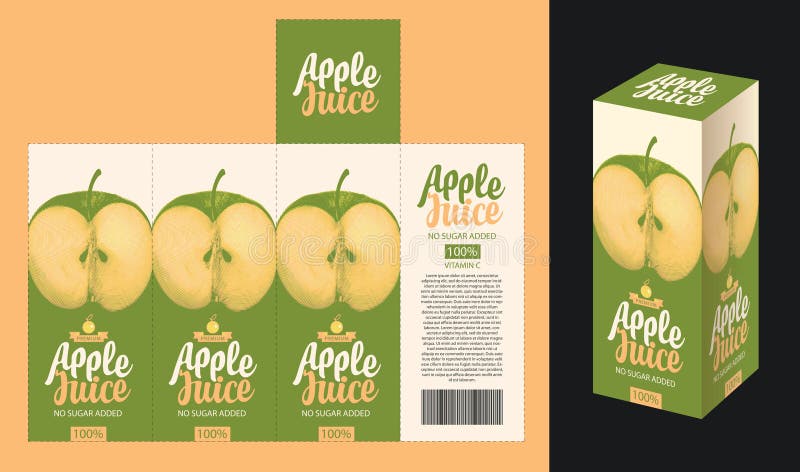 Cardboard Packaging Box for Apple Juice Stock Vector - Illustration of ...