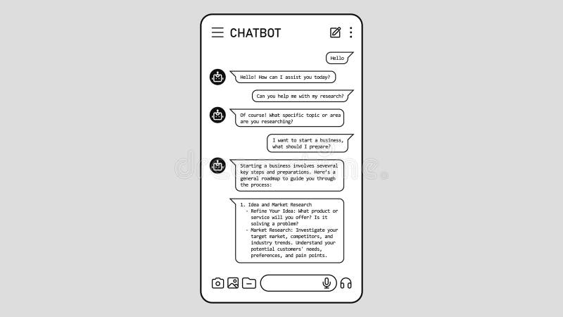 Messaging with Interactive AI Chat Bot on Phone Screen Mockup Stock ...