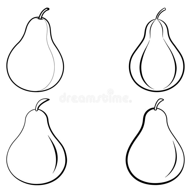 3d Rendering of Dynamic Pear with Silhouette Beautiful Line Art ...