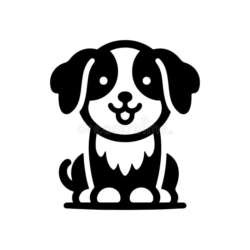 Endearing Cute Dog Silhouette Vector Design Stock Vector - Illustration ...